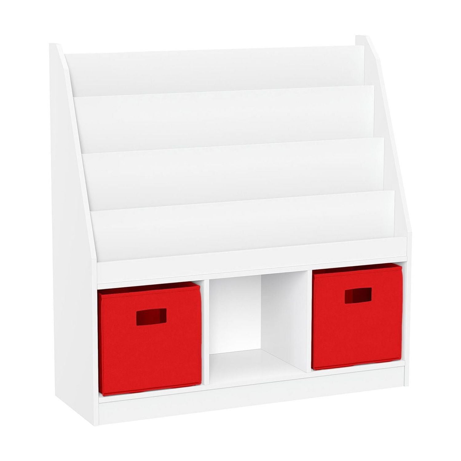 Click here for Kids Bookrack with Three Cubbies - Red prices