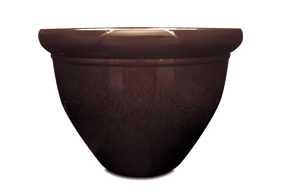 Listo Pizzazz Resin Pottery Planter with Speckle, 12-Inch, Chocolate ...