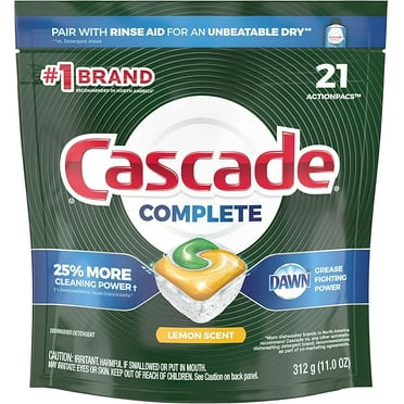 Cascade Total Clean ActionPac Dishwasher Detergent Pacs Lemon Scent ...