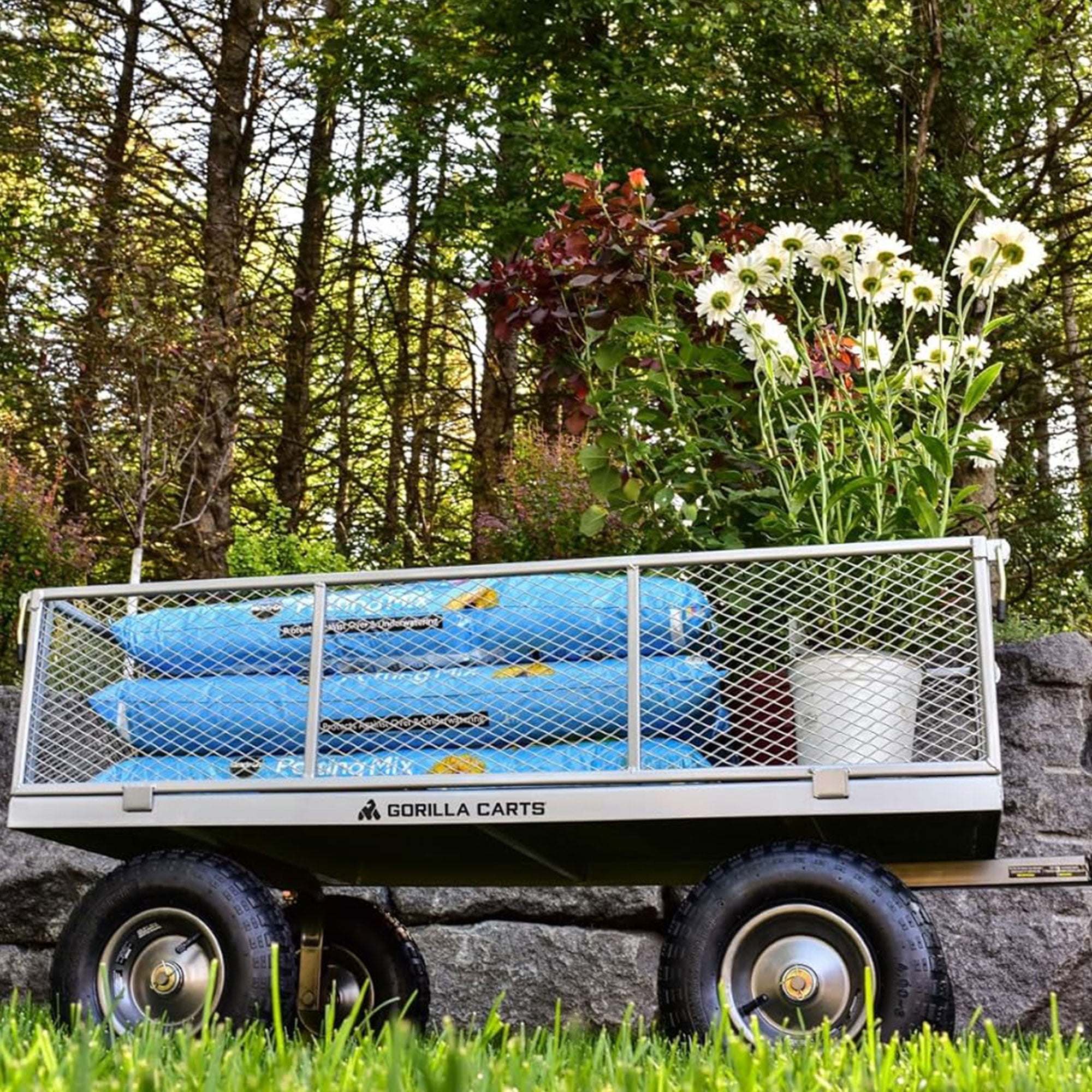 Gorilla Carts 1000-lb. Capacity Steel Utility Cart, Model #GOR1001-Com ...