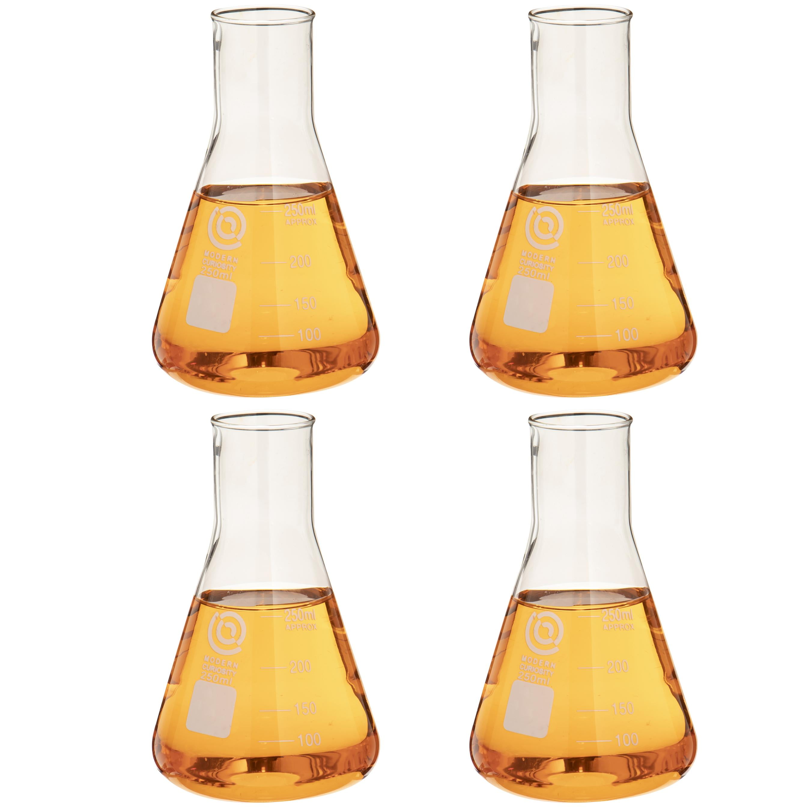 Glass Erlenmeyer Flask Set - Graduated Borosilicate Glassware ...