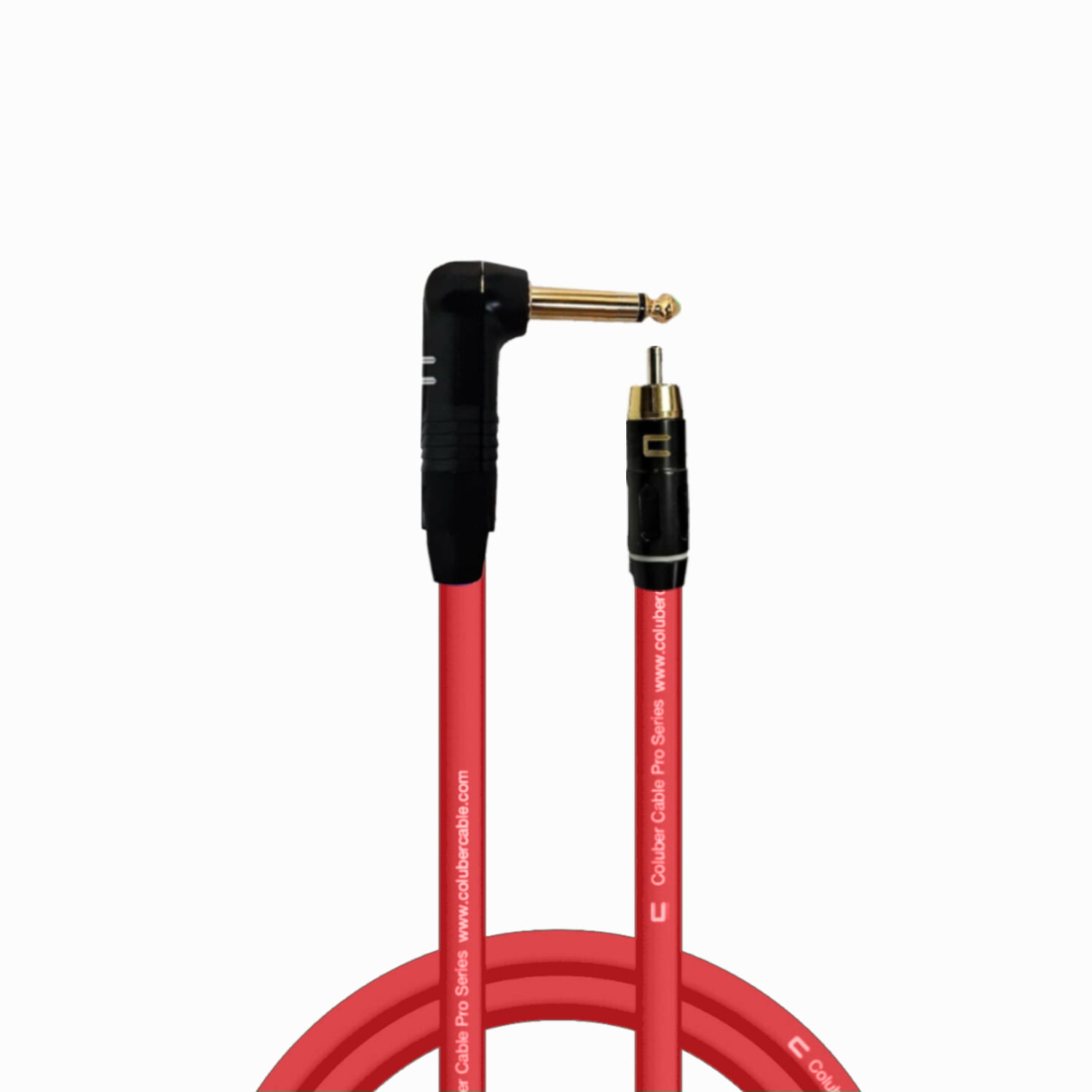Coluber Cable Right Angle 1/4" TS to RCA Male Pro Audio Interface ...