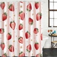 54x78 Inch Shower Curtain Decorative Red Strawberry Bathtub Bath ...