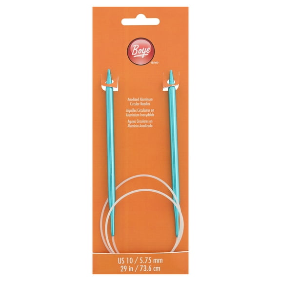 Boye 29 in Anodized Aluminum Circular Knitting Needles Size 10 Blue ...