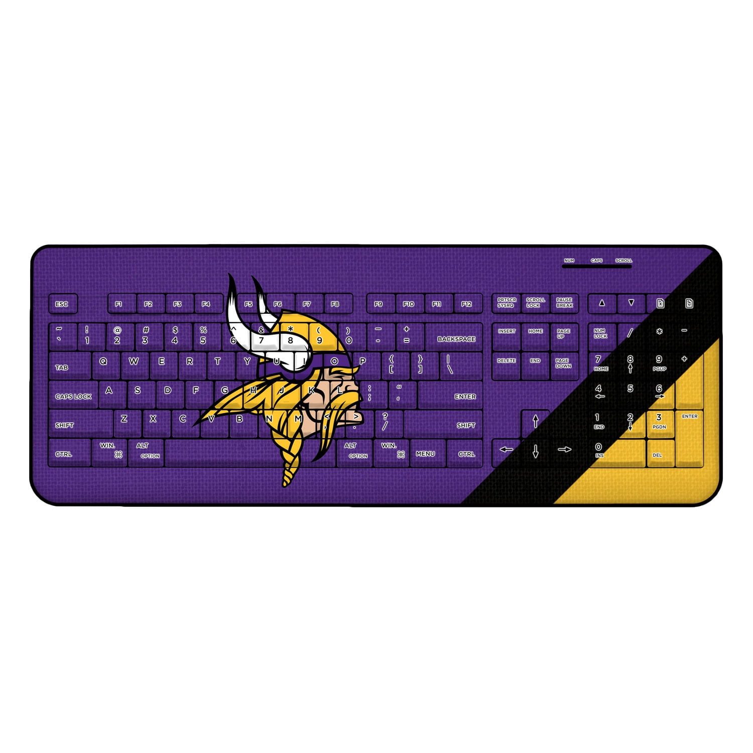 Minnesota Vikings Diagonal Stripe Wireless Keyboard - Walmart.com ...