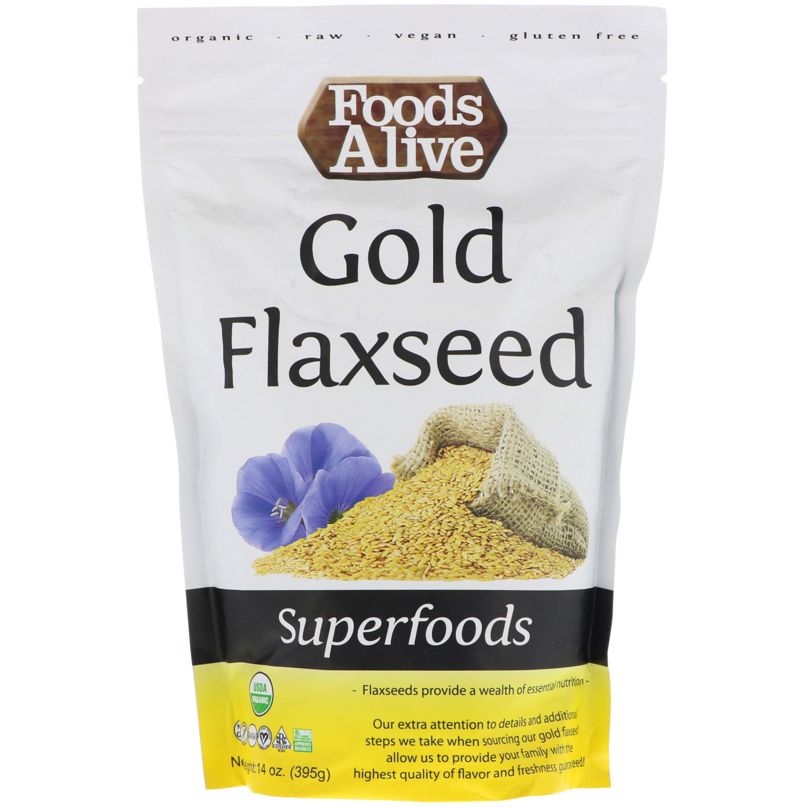 Foods Alive Superfoods Gold Flaxseed 14 oz 395 g - Walmart.com