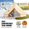 KFFKFF Canvas Bell Tent 6m/19.68ft 4-Season Camping Yurt Tent with ...