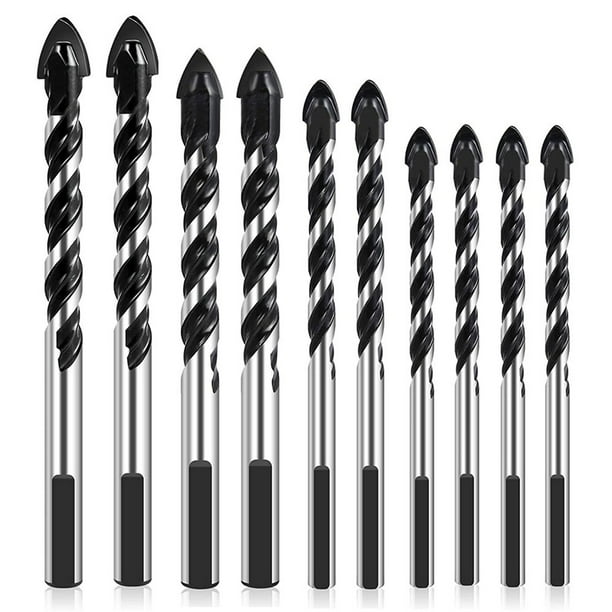 AMERTEER Drill Bit Set 10 Pieces Tungsten Carbide Tip Tile Drill Bit ...