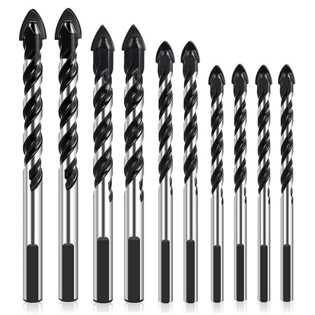 EIMELI Drill Bit Set 10 Pieces Tungsten Carbide Tip Tile Drill Bit Set ...