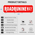 Decorative Tin Sign 16*4 Inches "Road Runner Way" Garage, Patio ...