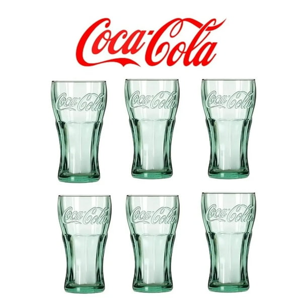 Juego de 12 Vasos de Vidrio Coca Cola 450 ml Libbey AJR Green Glass | Bodega Aurrera en línea