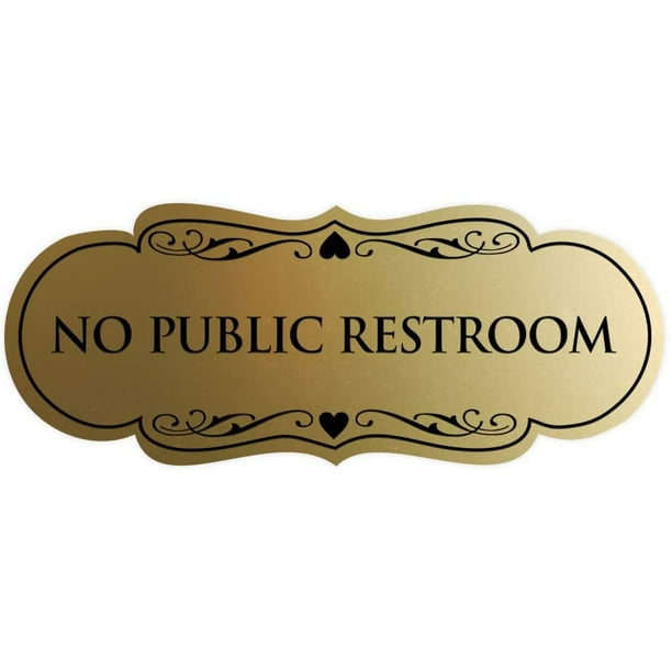 Signs ByLITA Designer No Public Restroom Sign(Brushed Gold) - Large ...
