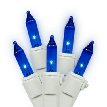 Vickerman 70 Light LED Blue and Pure White Lights, Green Wire M5 Icicle ...