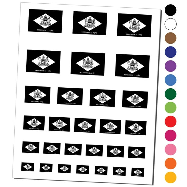 Delaware State Flag Water Resistant Temporary Tattoo Set Fake Body Art ...