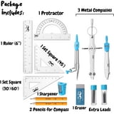Mr. Pen- Geometry Set, 13 pcs, Geometry Kit Set with Shatterproof ...