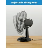 Mainstays 12" 3-Speed Oscillating Table Fan, FT30-8MBB, New, Black ...