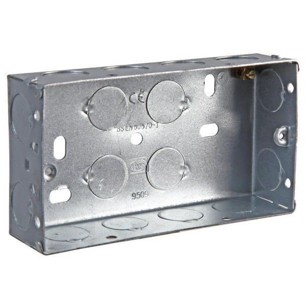 PRO ELEC - 2 Gang Metal Back Box, 35mm Depth - Walmart.com