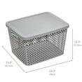 Mainstays Extra Large Decorative Plastic Storage Basket w/Lid, Gray ...