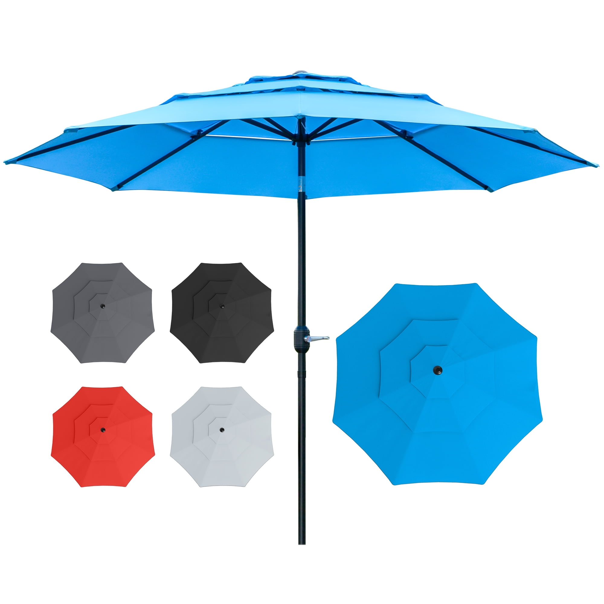 Click here for Outsunny 9ft 3 Tiers Patio Umbrella Outdoor Market... prices