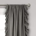 2 Panels Set Grey Farmhouse Ruffle Curtains for Living Room Rod Pocket ...