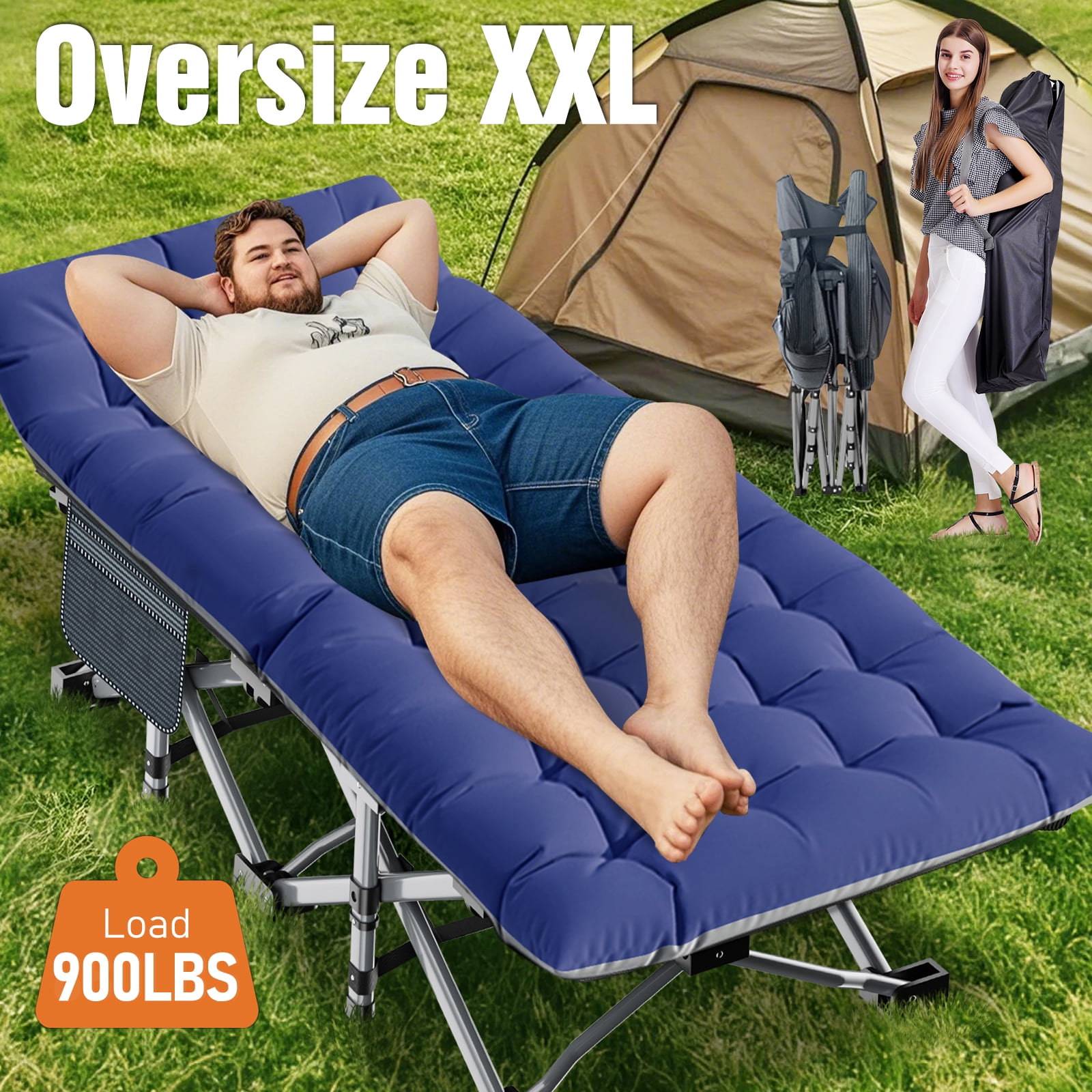 Slsy TTG Lit Pliant avec Matelas 2 Faces de 3,3 Pouces, 78 Pouces* 32 Pouces Lits de Camping ...