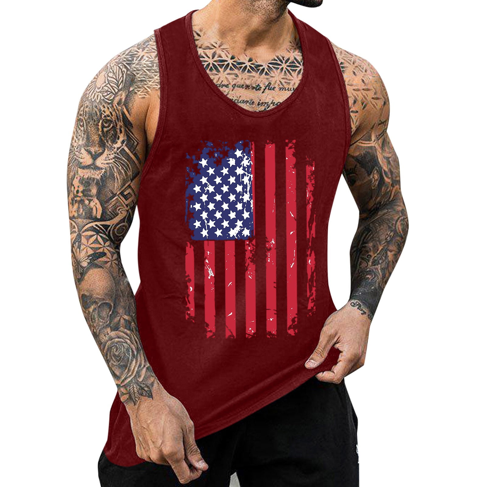 Eashery Large Shirts for Men Vest Top T-Shirts Summer Casual Vest Tops ...