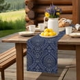 Baroque Dark Blue Retro Floral Texture Table Runner 13x36in Non-Slip ...