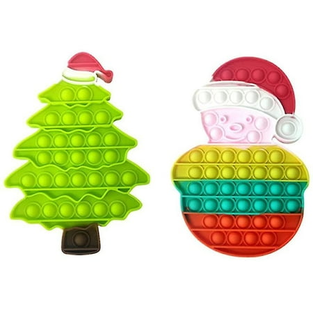 2 Pack Christmas Pop Fidget Toys Pack For Kids Push Bubble Poppers ...