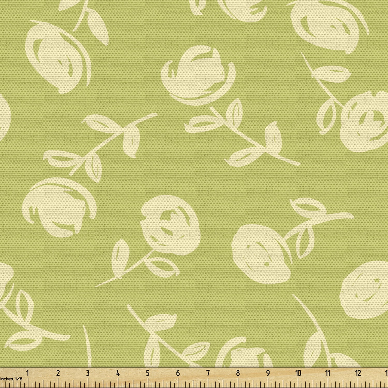 Flowers Fabric by the Yard Upholstery, Floral Theme Abstract ...