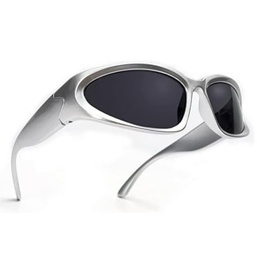 Retro Wrap Around Swift Sport Driving Dark Black Frame Rectangle Orange ...