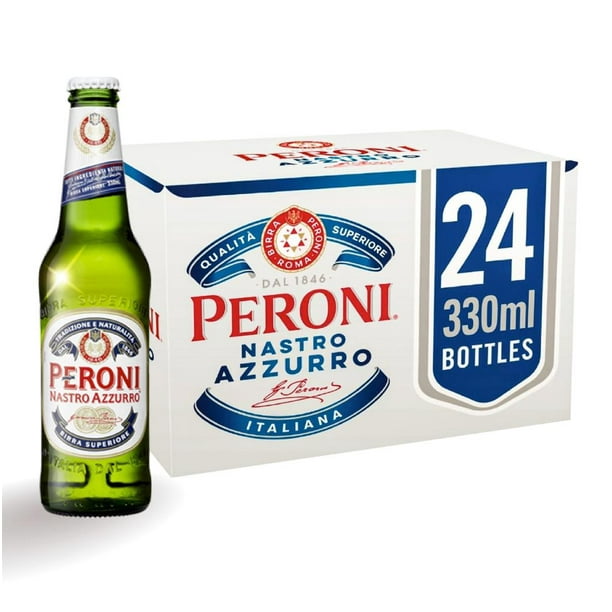 Cerveza Peroni Nastro Azzurro 24 Botellas 330 ml C/u Peroni Lager | Bodega Aurrera en línea