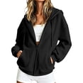DHFJKG Zip Up Hoodie Women Relaxed Fit Raglan Sleeve Hooded Drawstring ...