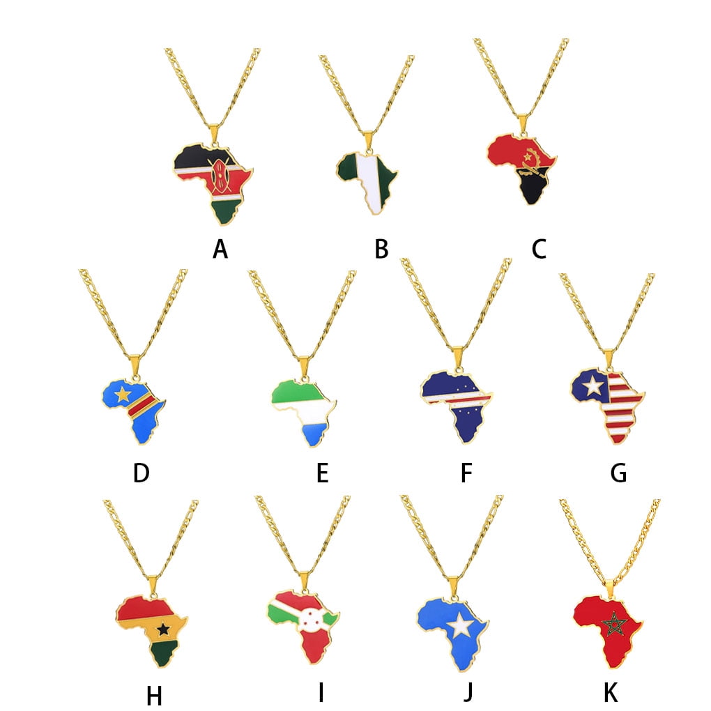 maskred Africa Map Pendant Necklace Versatile Style Daily Wear ...