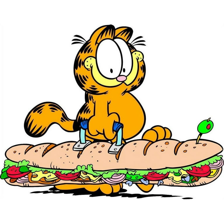 Garfield Eating Sandwich