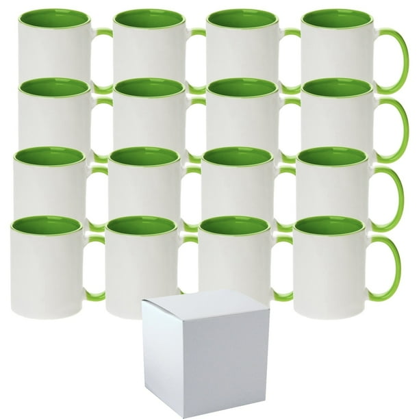 Mugsie 12 Pcs 11 oz. Ceramic Mug - Inner/Handle - Light Green ...