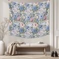 Blue Pink Spring Floral Tapestry for Bedroom Wall Hanging Tapestry ...