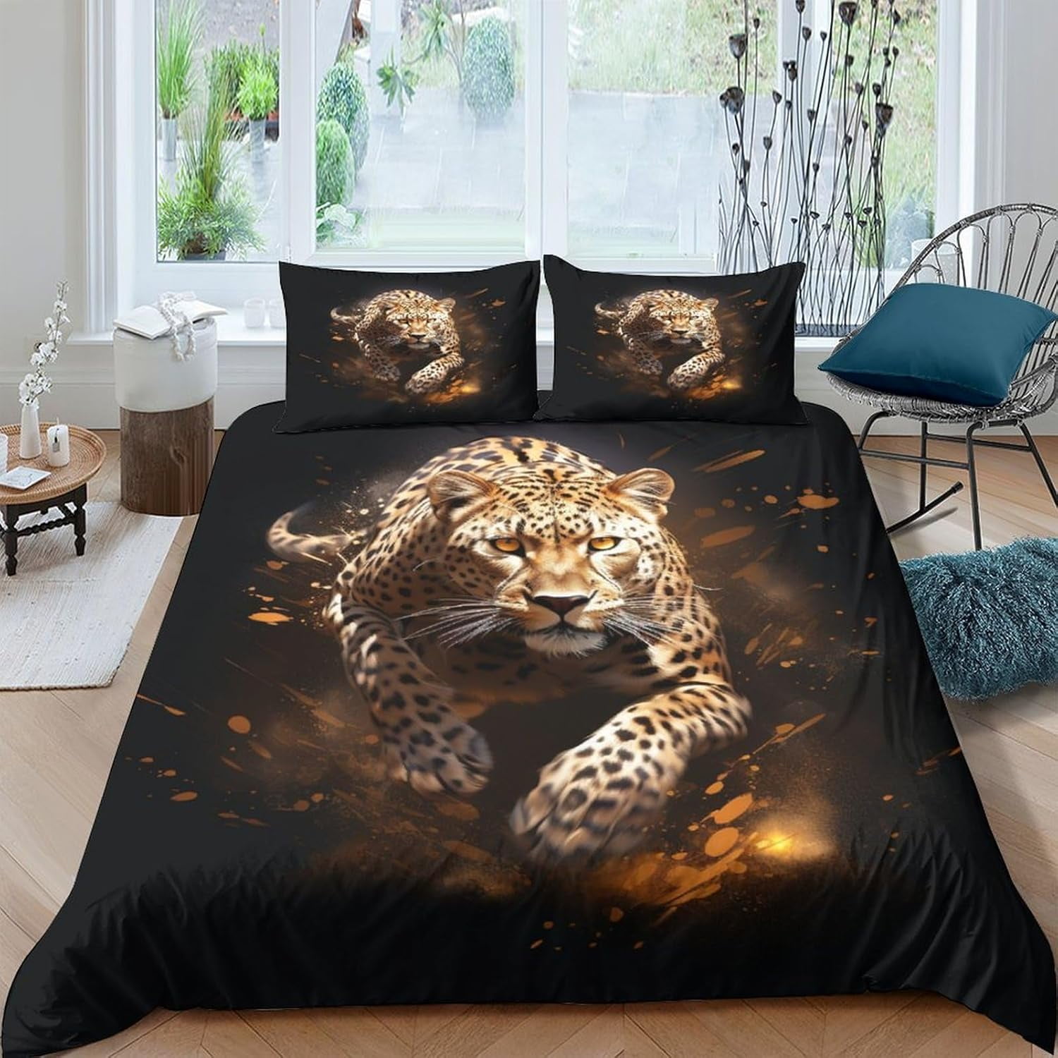 Click here for Yingd Cheetah Multi Colour Quilt Covers 3 Piece Se... prices
