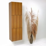 Fresca Teak Finish Wall-Mounted Bathroom Linen Cabinet with 3 Soft ...