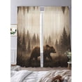Brown Bear Sheer Curtains for Living Room Bedroom Forest Pine Tree ...