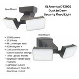 IQ America DT2002 Dusk-to-Dawn Security Flood Light w Timer, 2100 Lumen ...