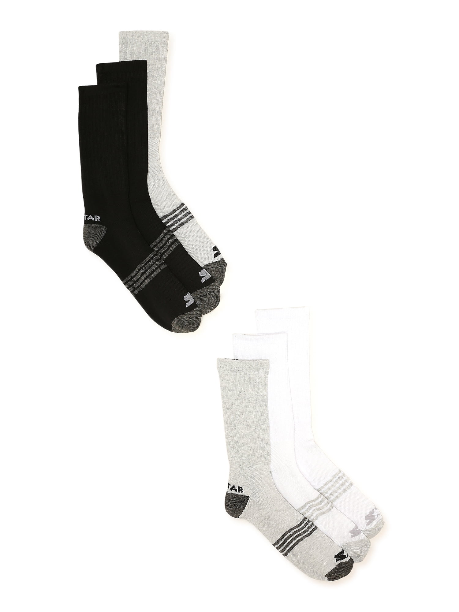 Starter Men's Half Cushion Crew Socks, 6-Pack - Walmart.com