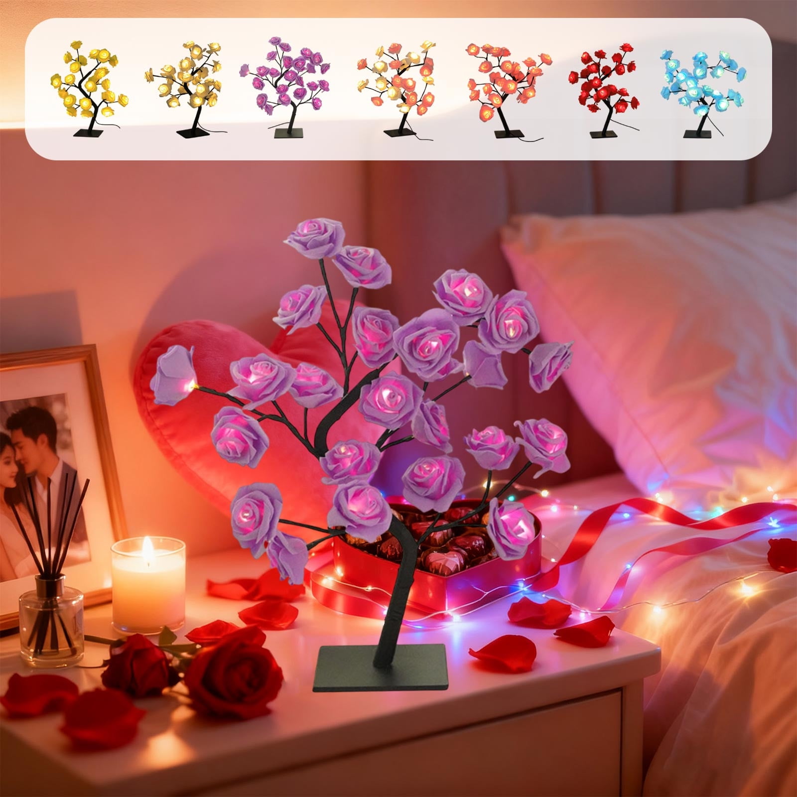 Click here for Oefntac Led Rose Tree Night Light Usb Table Lamp F... prices