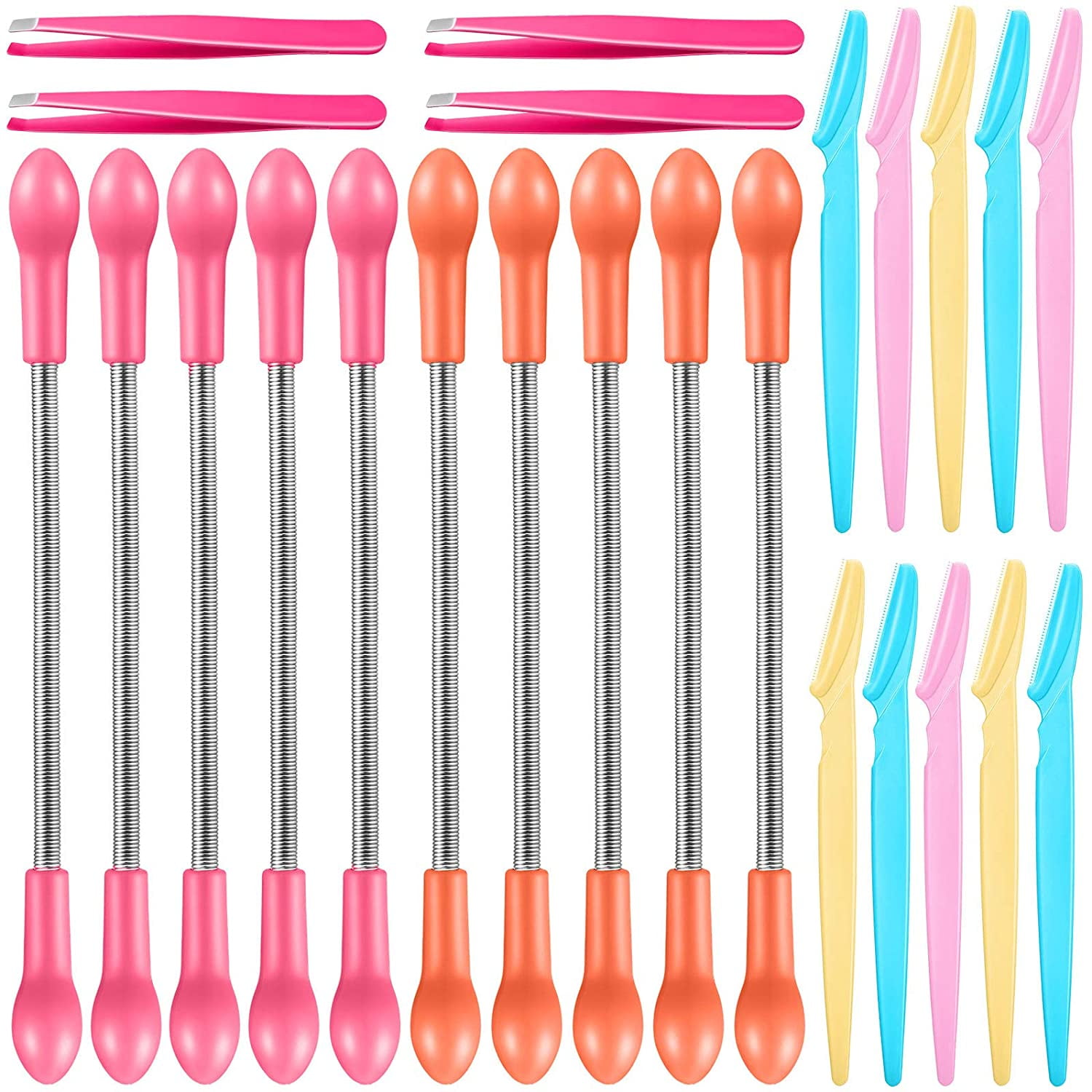 24 Pieces Facial Hair Removal Set, 10 Pieces Facial Spring Epilator ...