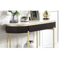 Glam Style Dark Walnut 1pc Sofa Table w Drawer Gold Steel Legs Reeded ...