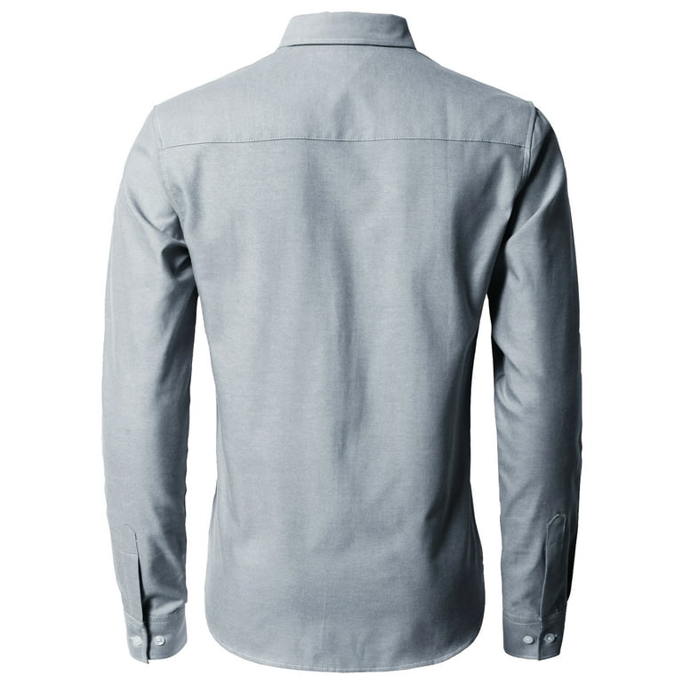 H2H Men's Long Sleeve Non-iron Button Down Dress Shirt NAVY H2H Men's Long Sleeve Non-iron Button Down Dress Shirt NAVY