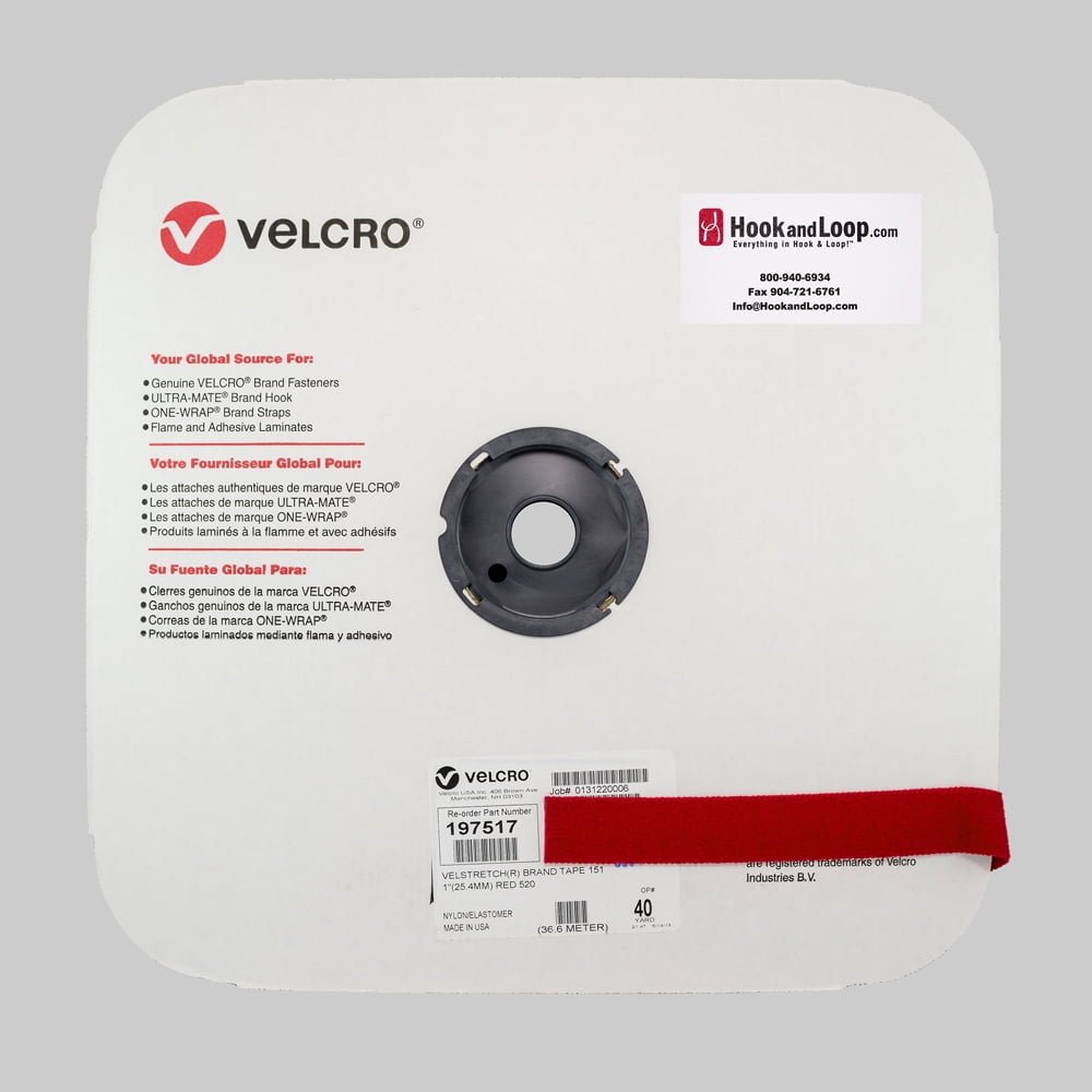 VELCRO® Brand - 1" Red VELSTRETCH® Stretch Loop - Walmart.com