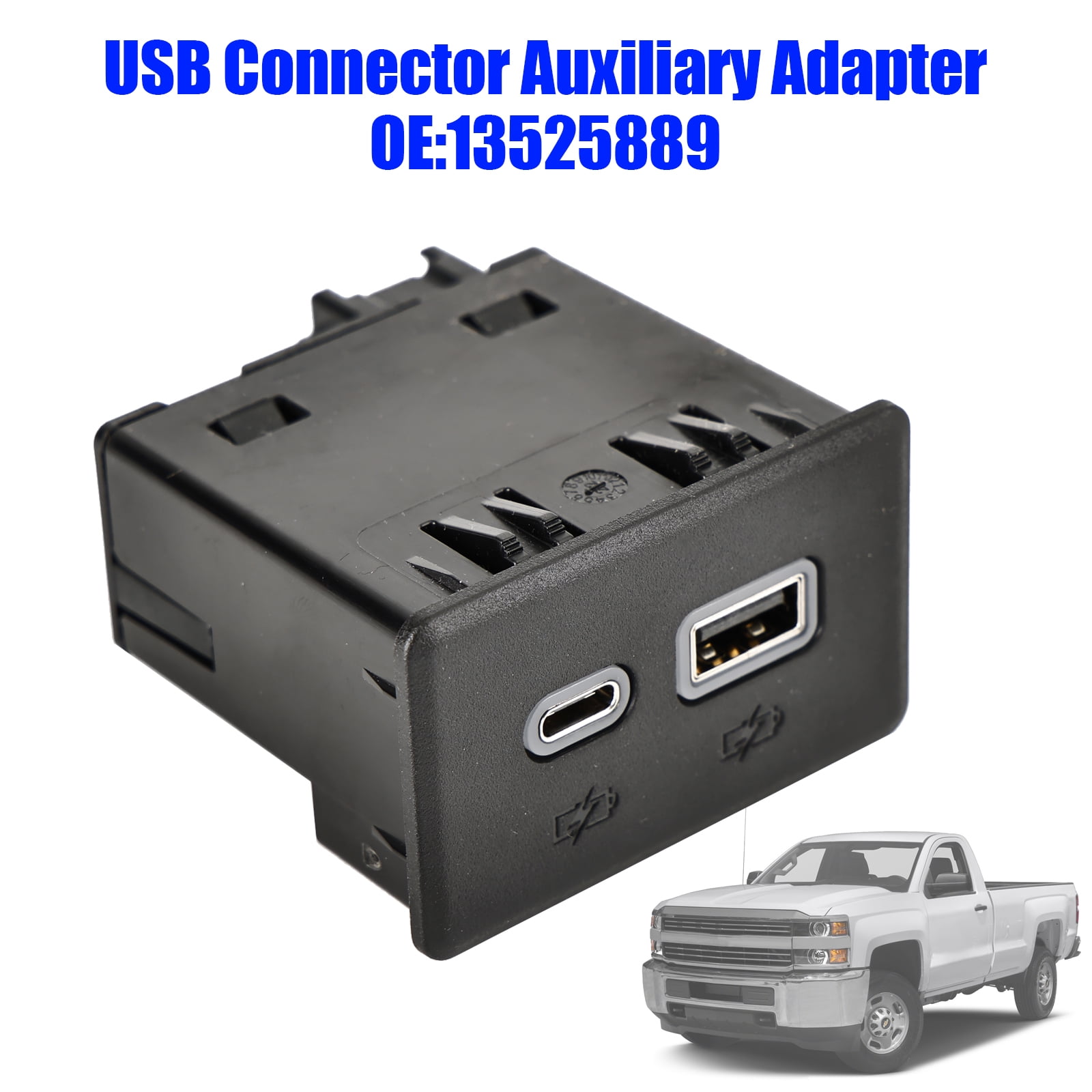 USB Connector Auxiliary Adapter 13525889 for Silverado Sierra 1500 2500 3500 - Walmart.com