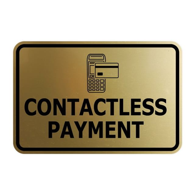 Signs ByLITA Classic Framed Contactless Payment Sign (Brushed Gold ...
