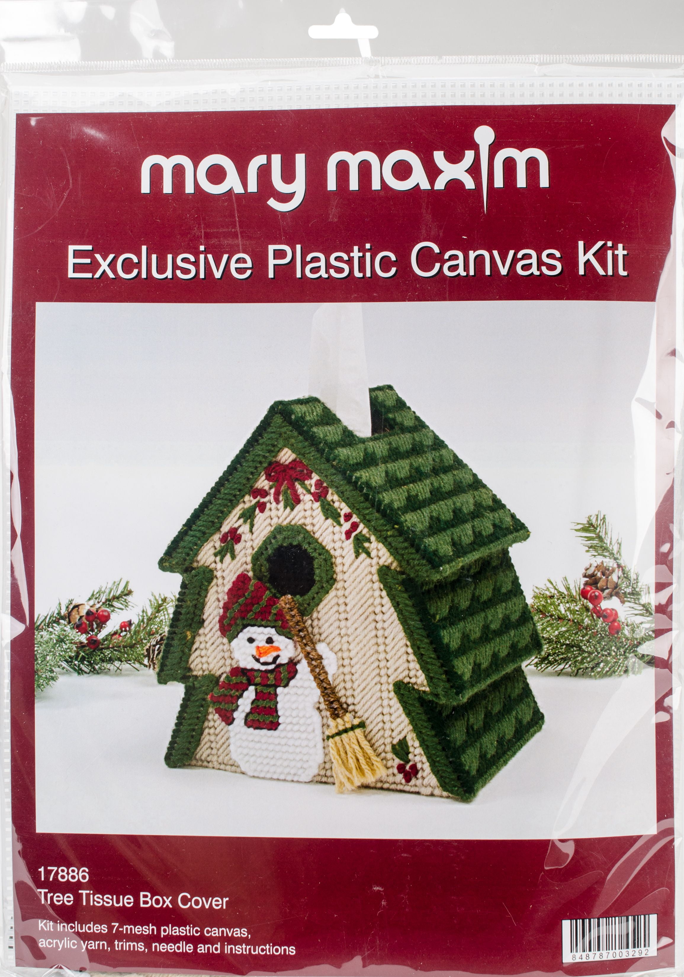 Mary Maxim Plastic Canvas Tissue Box Kit 5"-Tree (7 Count) - Walmart.com