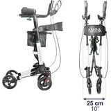 KMINA - Upright Rollator Walker with Seat and Back Support, Stand Up ...